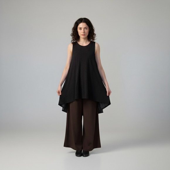 Alembika | Tops | Alembika Split Button Back Sleeveless Contrast Tunic ...